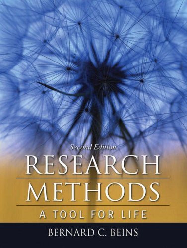 Research Methods By Bernard C Beins Isbn 9780205899531 0205899536