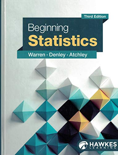 Beginning Statistics 3E Textbook by Hawkes Learning