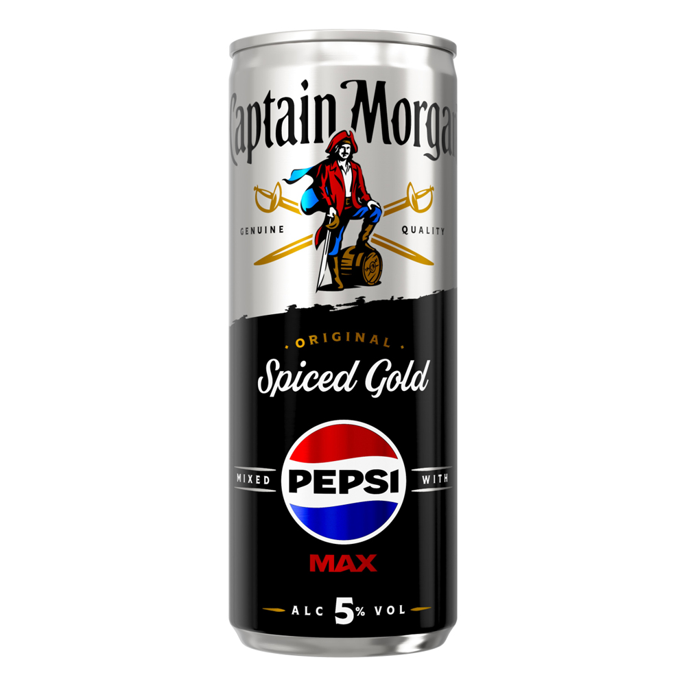 Captain Morgan Spiced Gold & Pepsi Max 12 x 250ml Can - LWC eCatalog