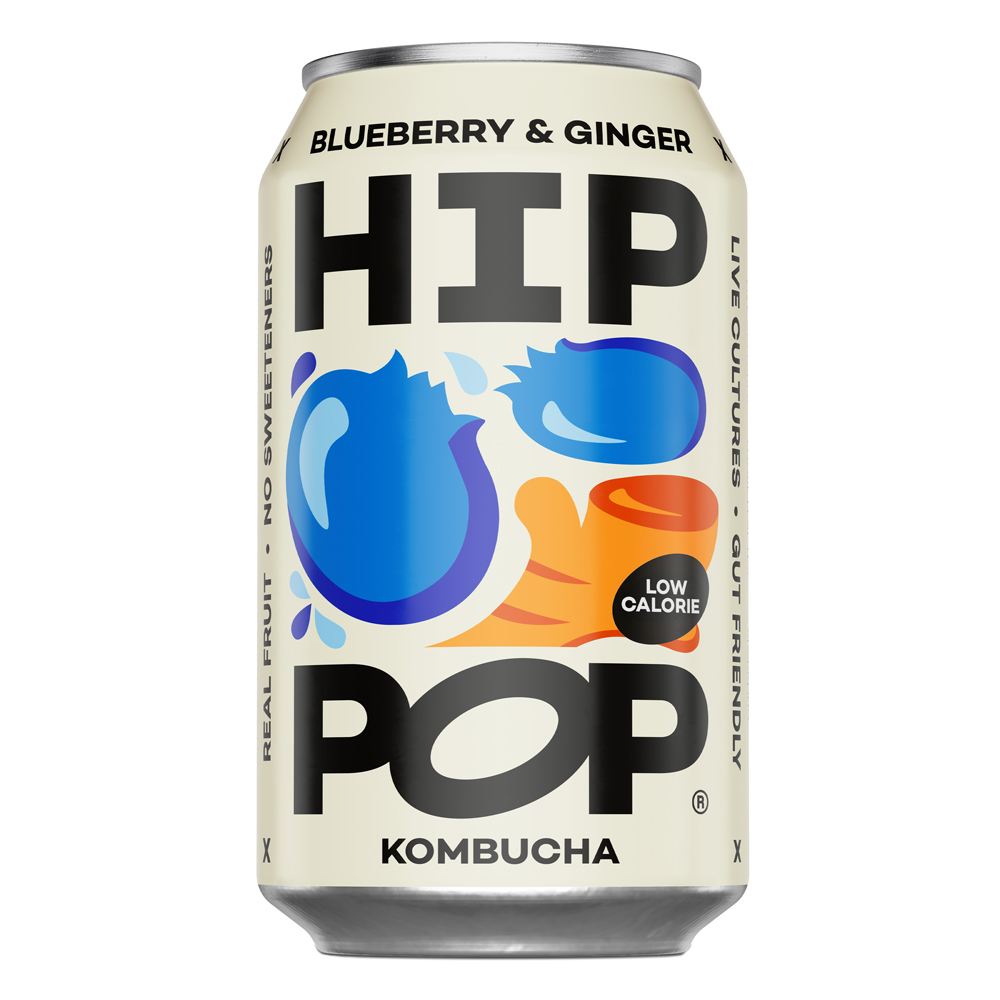 Hip Pop Blueberry & Ginger Kombucha 12 x 330ml Can - LWC eCatalog