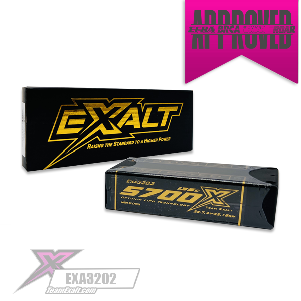 Exalt X-Rated 2S 135C Hardcase Shorty Lipo Battery (7.4V/5700mAh) w/5mm ...
