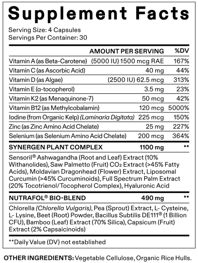 Nutrafol Women's Vegan - Hair Growth Nutraceutical - 120 capsules ...