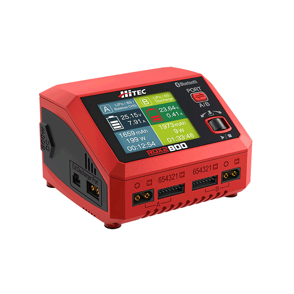 RDX2 800 - Two Port 800W DC 200W AC Battery Charger | Hitec Radio Control