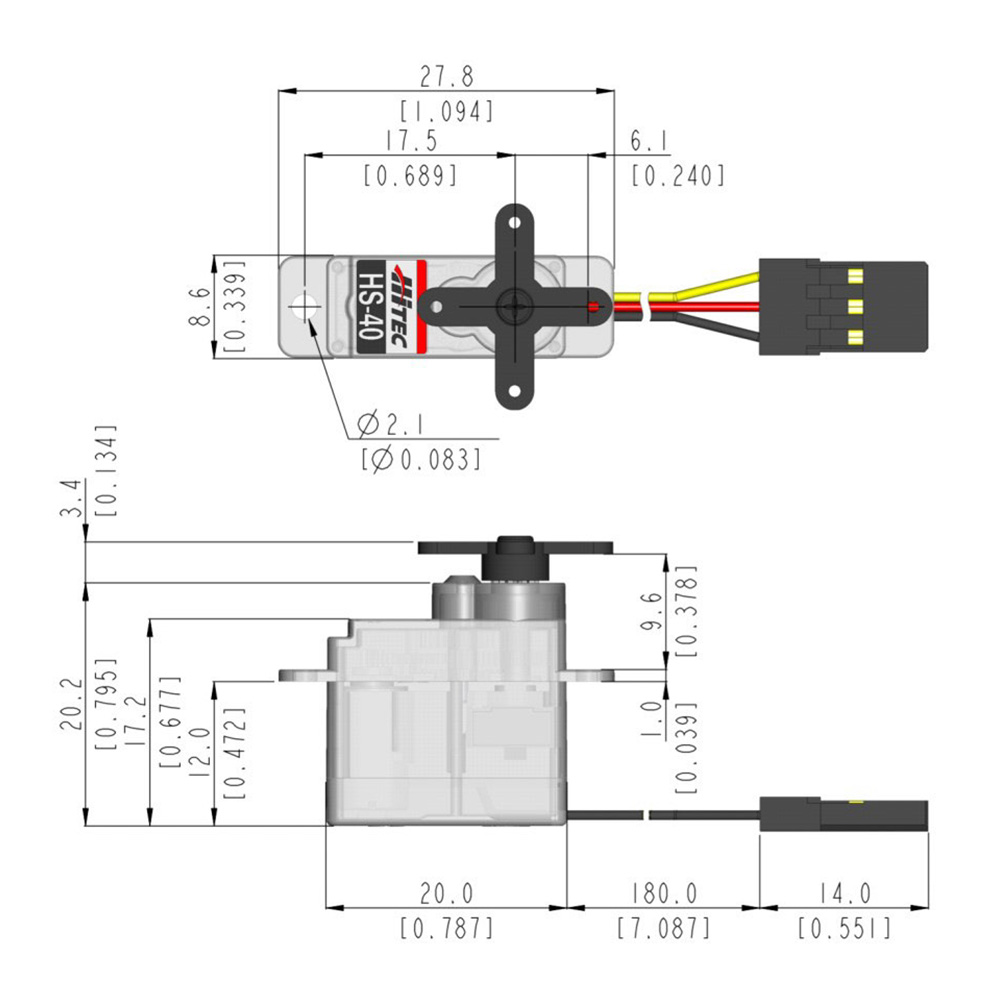 HS-40 4.8g Nylon Gear Analog Micro Servo