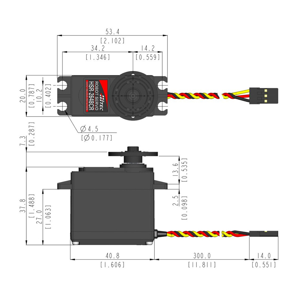 HSR-2648CR Robotic Continuous Rotation 25T Digital Servo | Hitec Radio ...