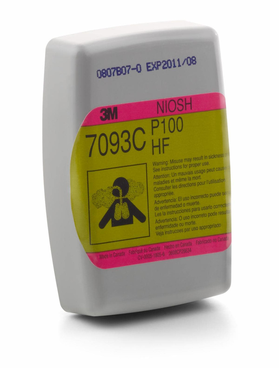 3M Hydrogen Fluoride Cartridge/Filter 7093CB, P100, with Nuisance Level ...