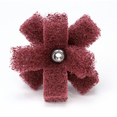 Scotch-Brite Cross Buff, 2 in x 1/2 in x 2 PLY x 8-32 High Strength A ...