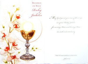Blessings On Your Ruby Jubilee Greeting Card - Our Daily Bread Catholic ...