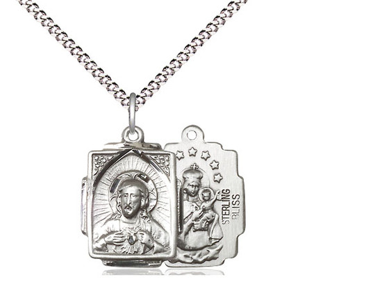 Scapular Medal SS Pendant on 18" Chain
