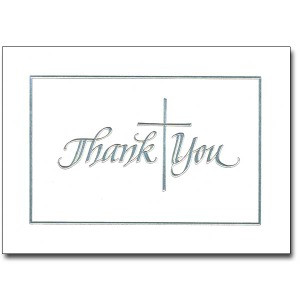 Silver Cross Thank You Note Cards - Our Daily Bread Catholic Gifts