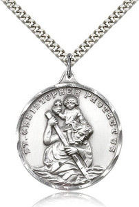 St Christopher Large Round Medal - Our Daily Bread Catholic Gifts