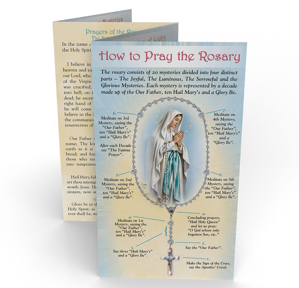 How To Pray the Rosary Folded Leaflet - Our Daily Bread Catholic Gifts