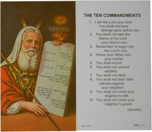 Ten Commandments Paper Holy Card - Our Daily Bread Catholic Gifts