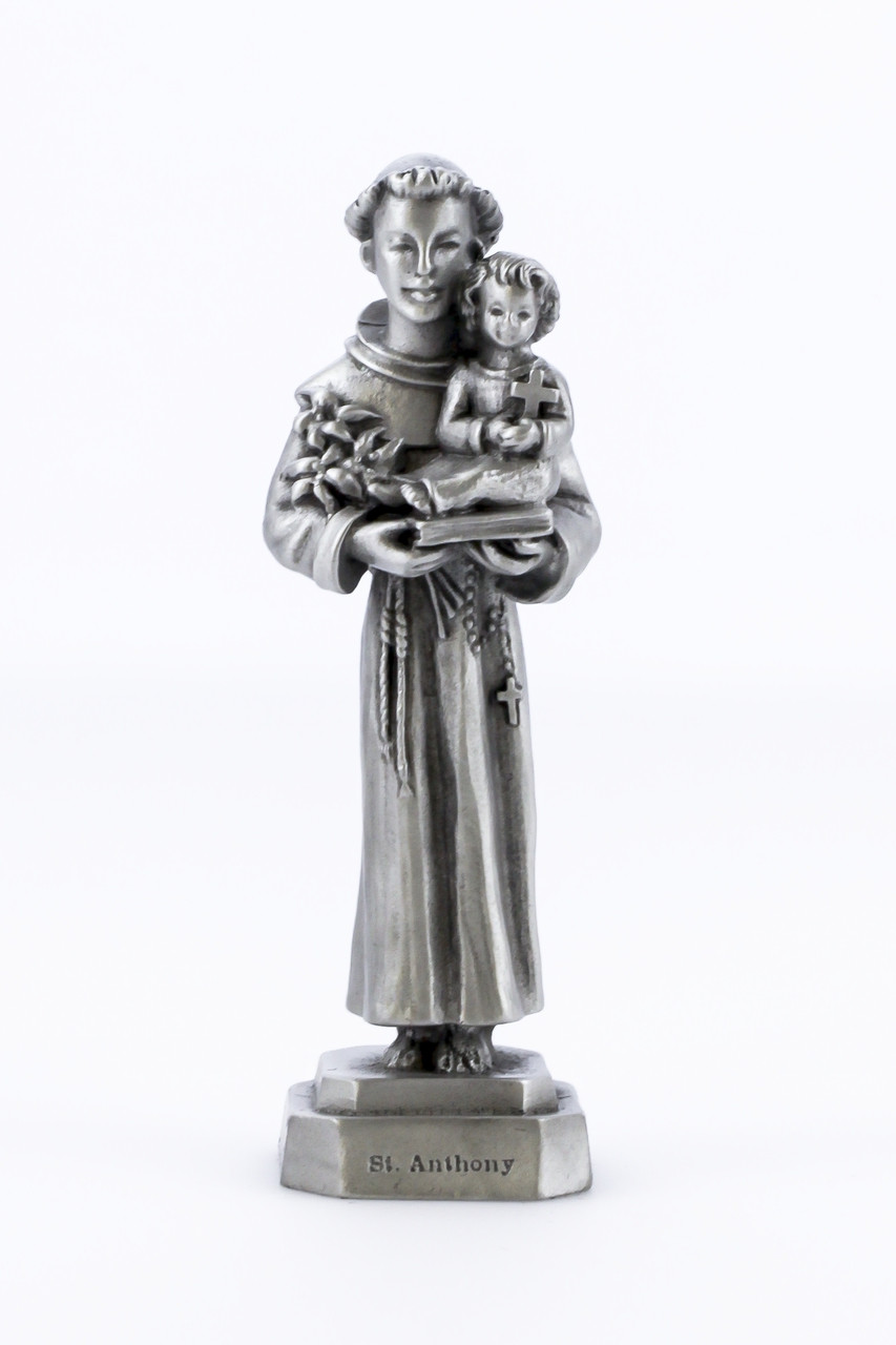St Anthony 3.5" Pewter Statue - Our Daily Bread Catholic Gifts