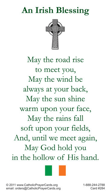 An Irish Blessing Holy Card - Our Daily Bread Catholic Gifts