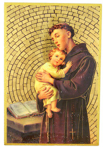 St Anthony Gold Foil Mosaic Wall Plaque - Our Daily Bread Catholic Gifts