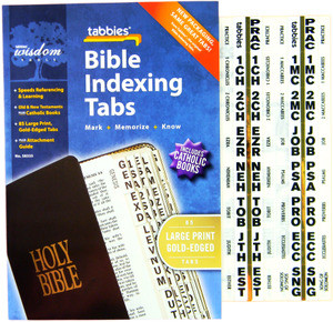 Large Print Gold-Edged Bible Indexing Tabs - Our Daily Bread Catholic Gifts