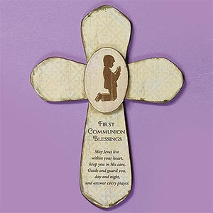 First Communion Wall Cross - Boy - Our Daily Bread Catholic Gifts