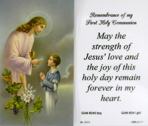 Remembrance of First Holy Communion Girl Paper Holy Card - Our Daily ...