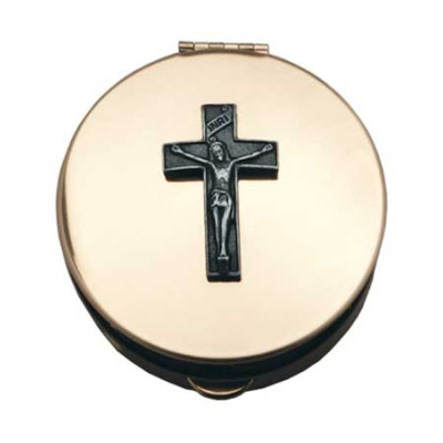 Pyx with Communion Symbols Emblem Large - Our Daily Bread Catholic Gifts