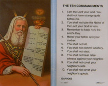 Ten Commandments Laminated Holy Card - Our Daily Bread Catholic Gifts
