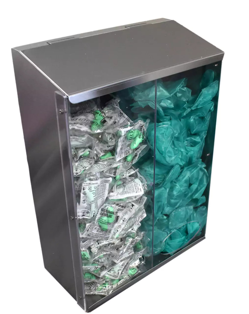 American Made Composite Bulk Dispenser, 2 Compartments | Omnimed