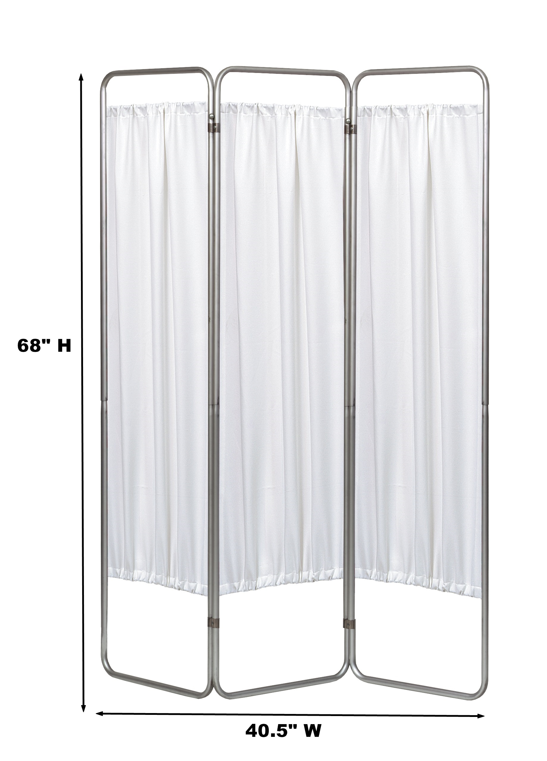 Medical Privacy Screen 70.87\" Tall Iron Folding With Casters Room ...