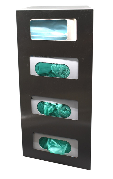 Stainless Steel Triple Glove & Single Face Mask Dispenser