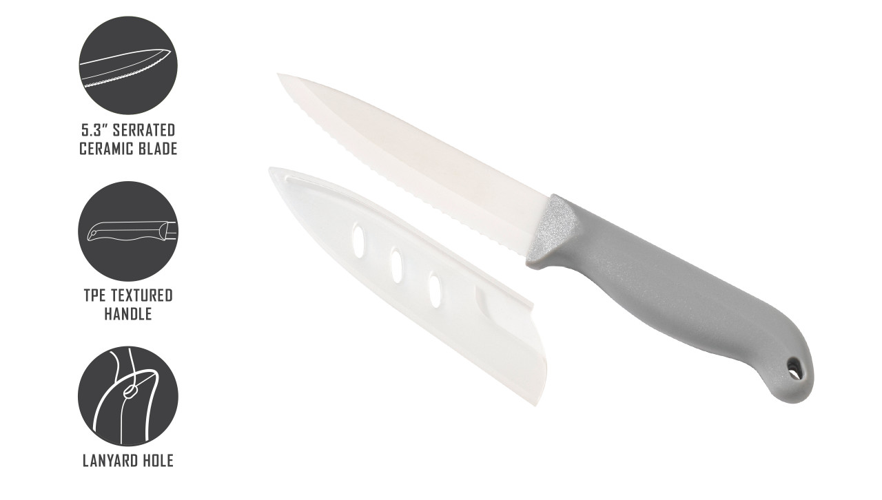 5.3" Serrated Ceramic Bait Knife | Fishing Bait Knife