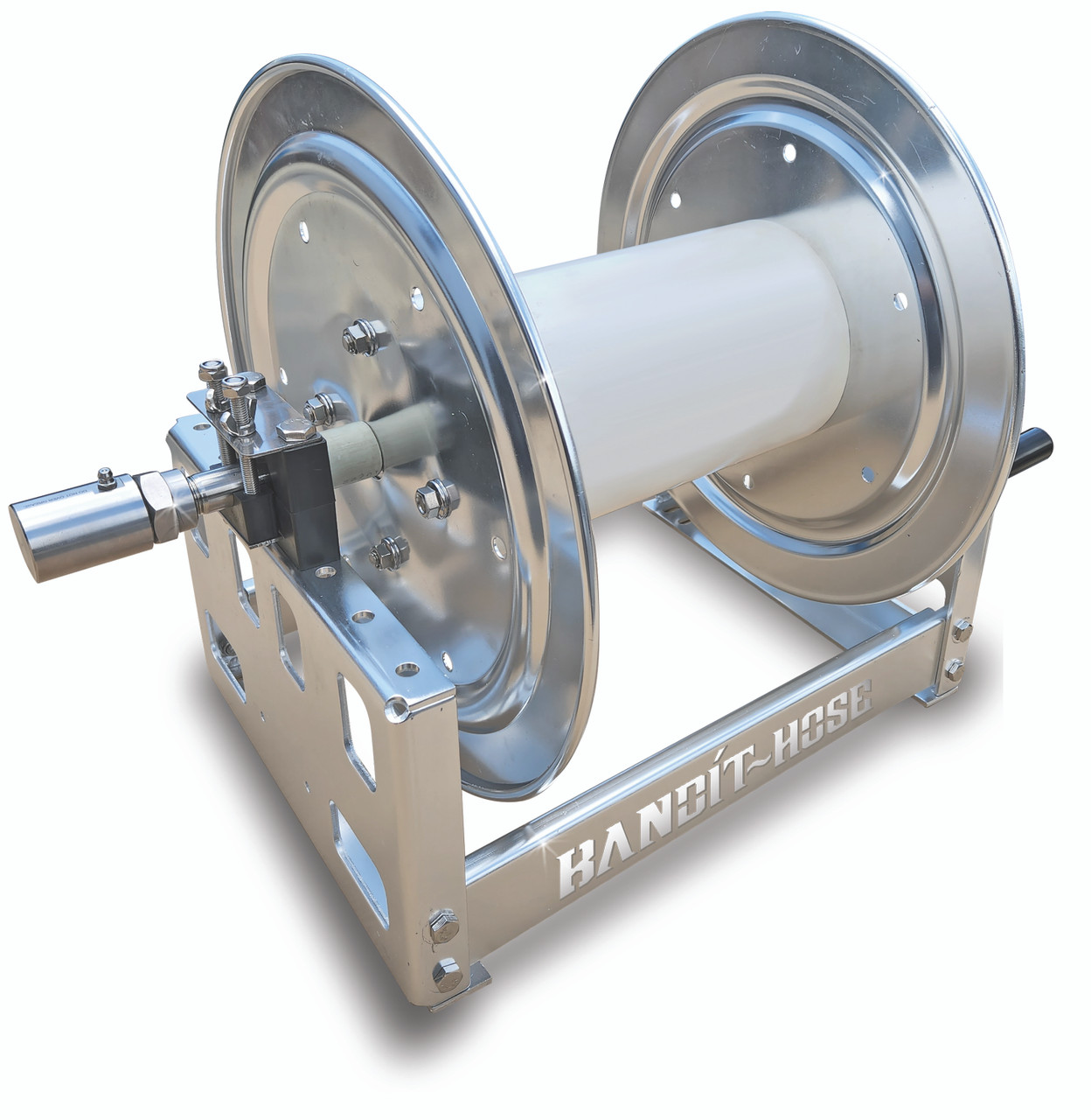 Manual Hose Reel- 12 Inch Aluminum Reel w/ Stainless Steel Manifold
