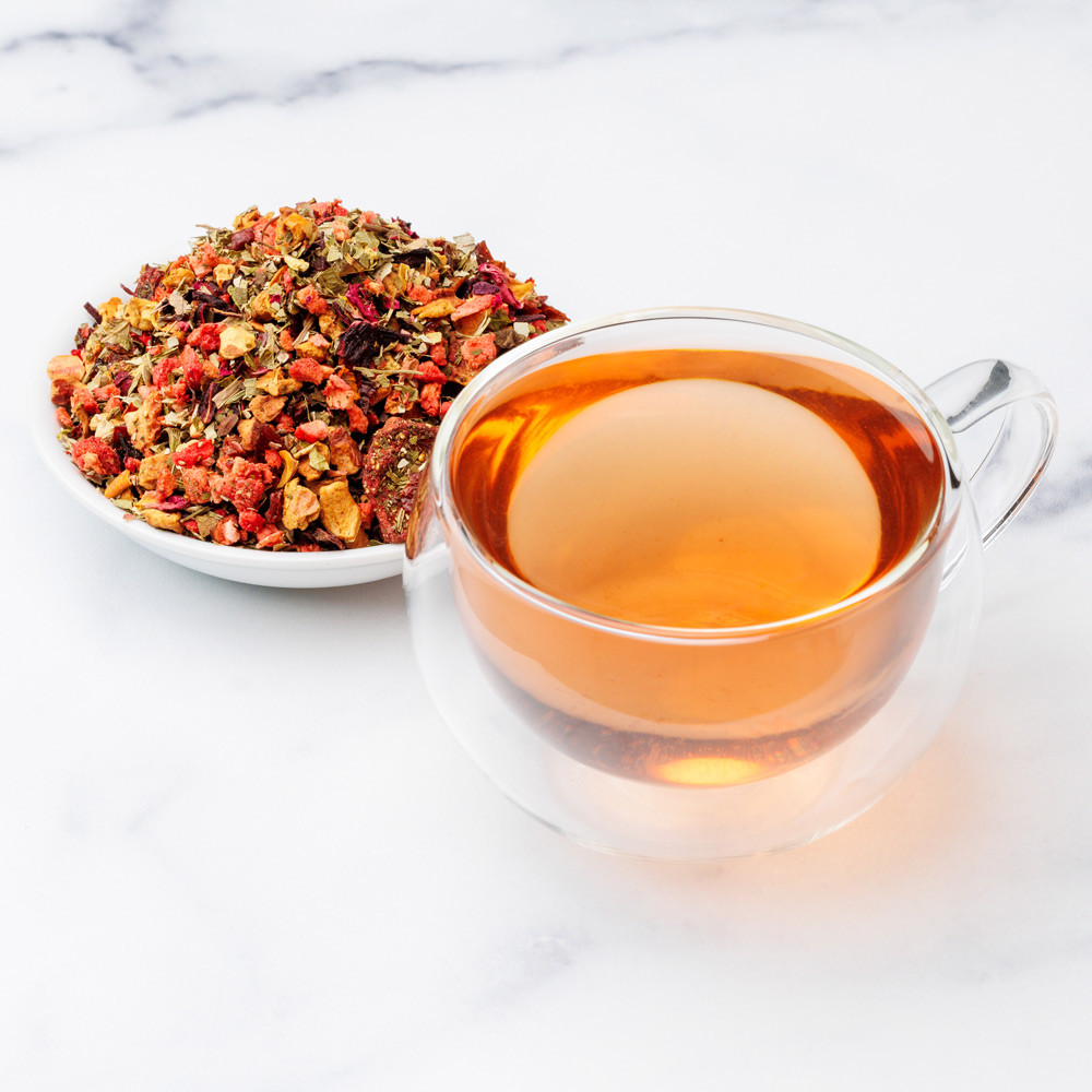 Strawberry Ginger Loose Leaf Herbal Tea - Sweet, Juicy, Grounding
