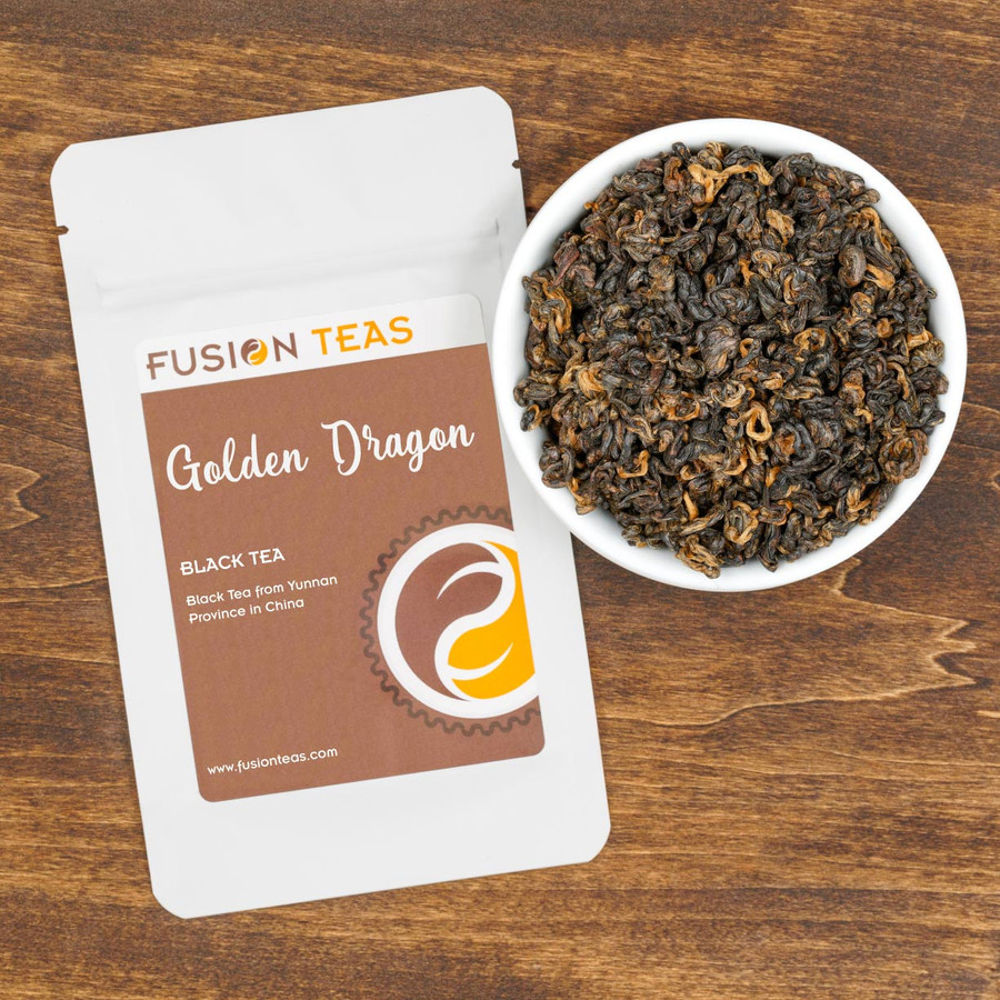Golden Dragon Yunnan Black Loose Leaf Tea - Bold, Nuanced, Satisfying
