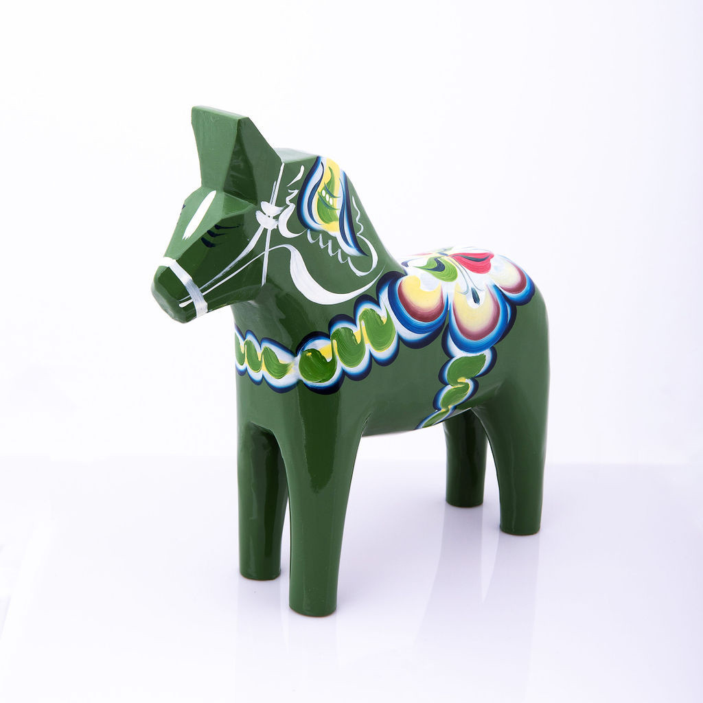 Swedish Wooden Dala Horse - Green - 6" | ScandinavianShoppe