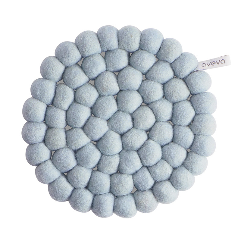 Wool Trivet/Pot Mat Round - Arctic Blue | ScandinavianShoppe