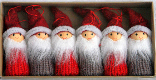 Tomte - Santa Ornaments - 6 pack | ScandinavianShoppe