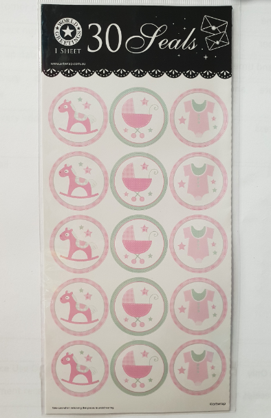 Baby Shower Pink Stickers - Discount Party World