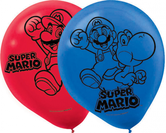 Super Mario Brothers 30cm Latex Balloons 6pk - Discount Party World