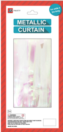 Deluxe Clear Holographic Metallic Curtain 1m wide x 2m long - Discount ...
