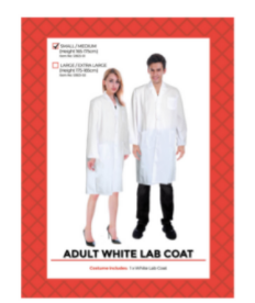 Adult White Lab Coat Costume (S/M) - Discount Party World