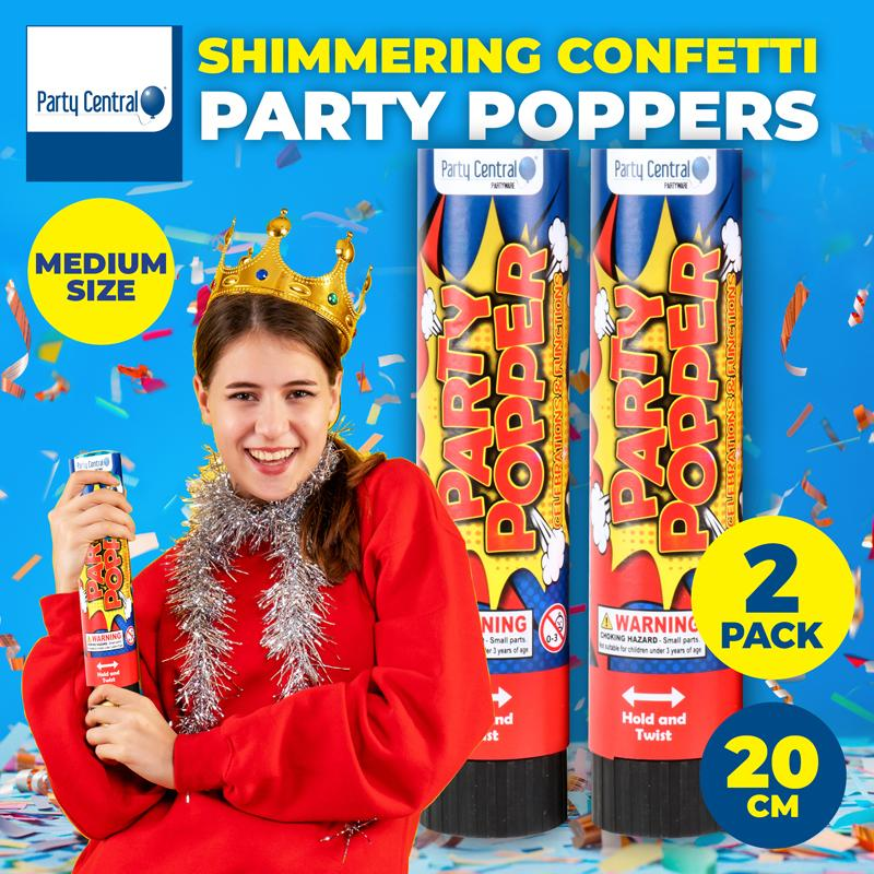 Party Popper 20cm 2pk - Discount Party World