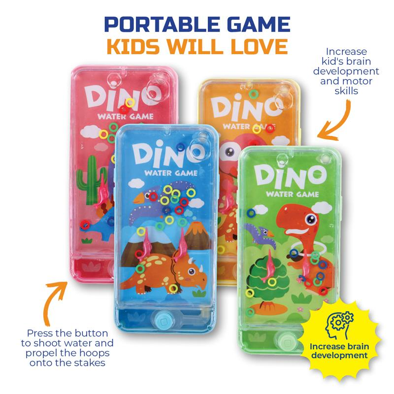 Hand Held Water Skill Game Dinosaur 14.5cm x 7.5cm 4 Assorted Designs ...