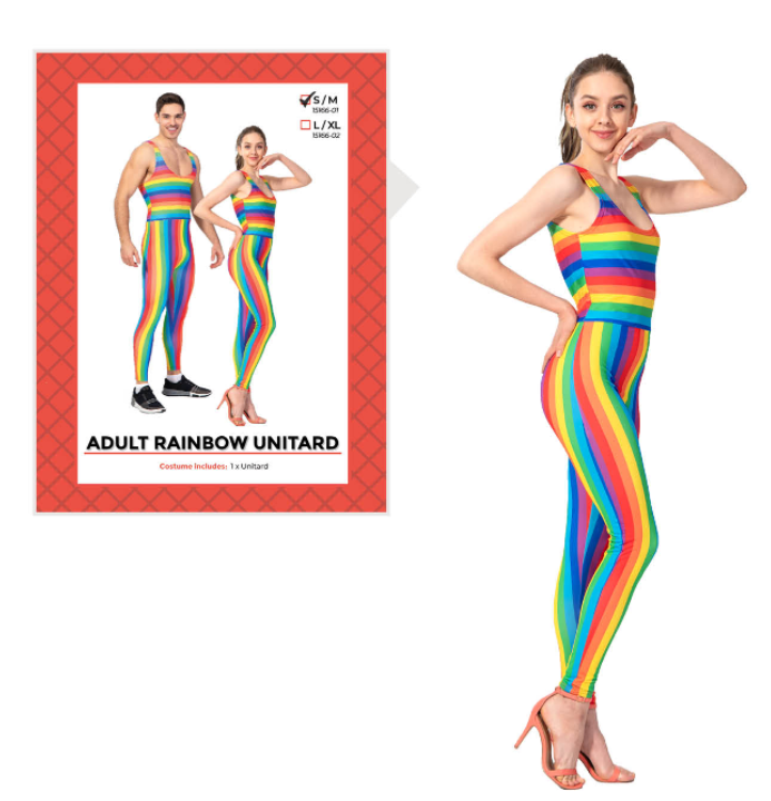 Adult Rainbow Unitard (S/M) - Discount Party World