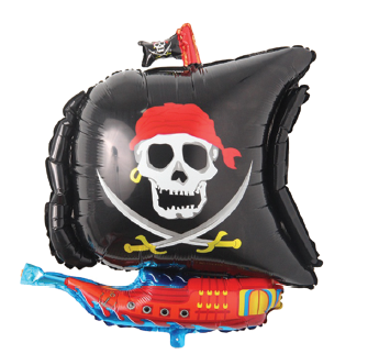 Shape Pirate Ship Foil Balloon 17" x 21" - Discount Party World