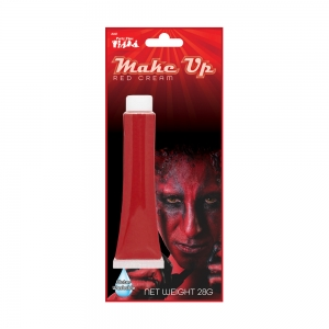 28g RED FACE PAINT IN TUBE ON COLOUR CARD - Discount Party World