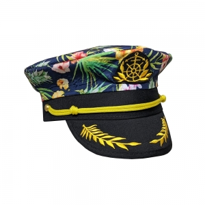 HAWAII TROPICAL DESIGN CAPTAIN HAT ON HEADER CARD - Discount Party World