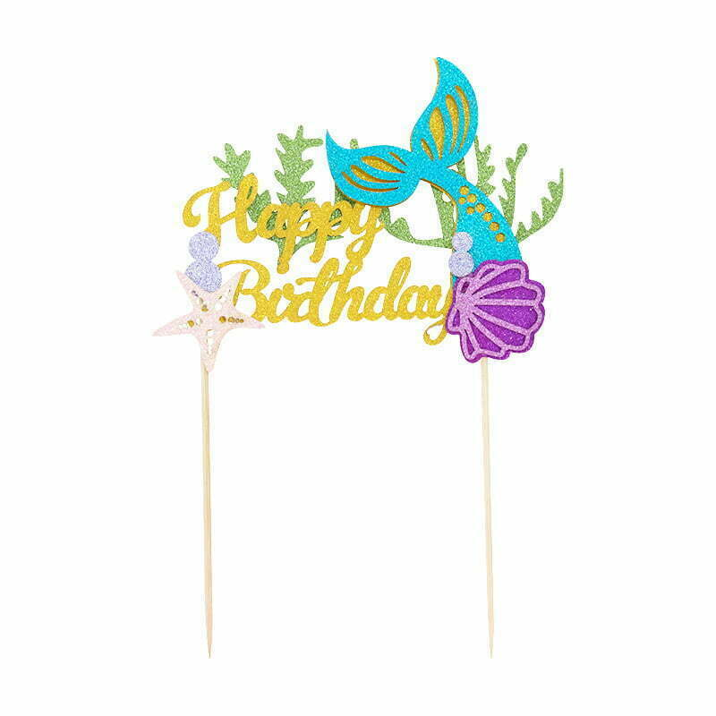 Mermaid HB Glitter cake topper 15cm - Discount Party World