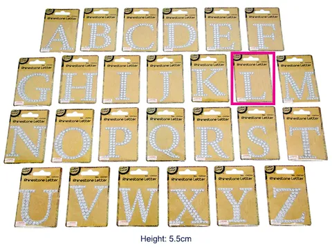 ADHESIVE RHINESTONE LETTER- L - Discount Party World