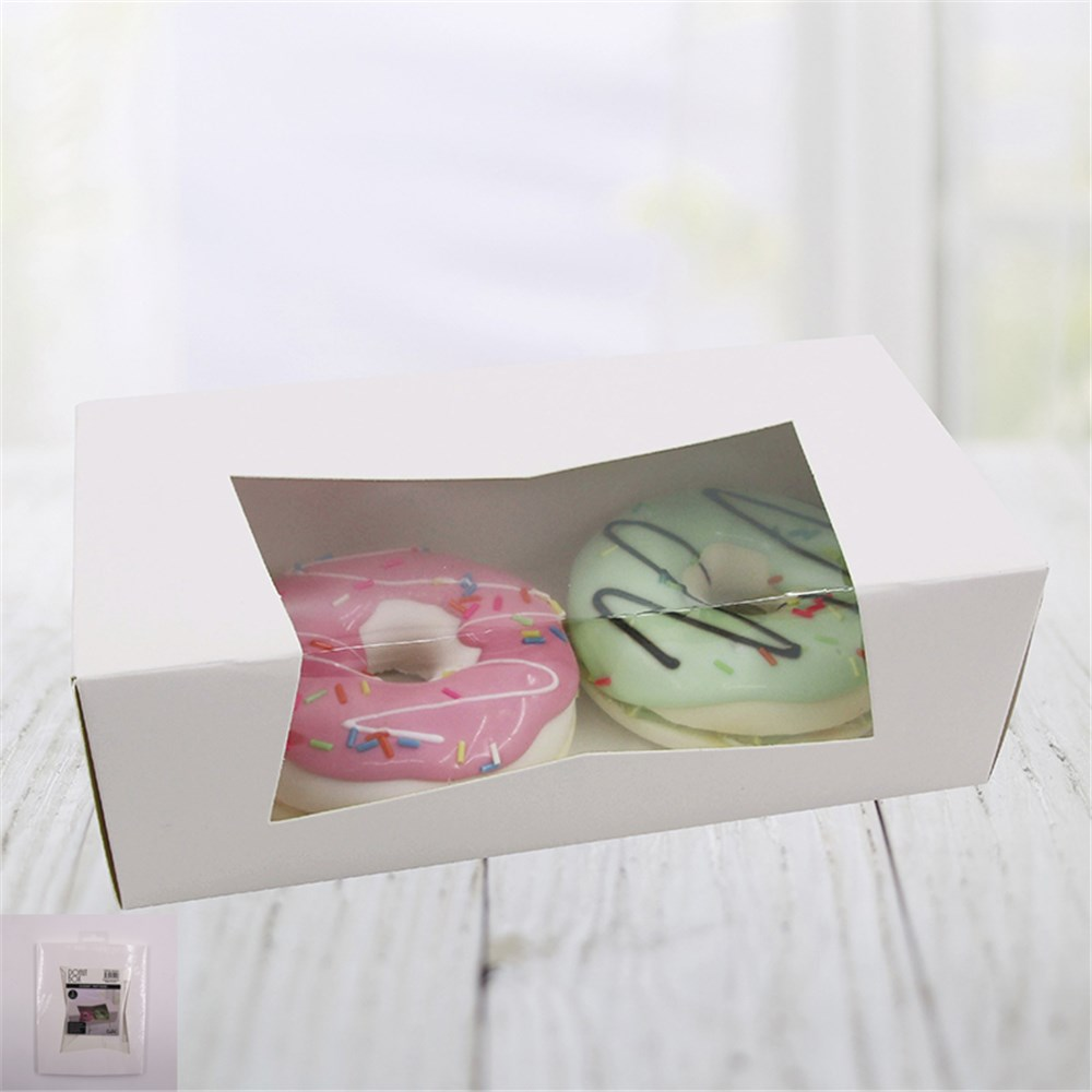 *3PK WHITE 2 DONUT BOX-20X10X6.5CM - Discount Party World