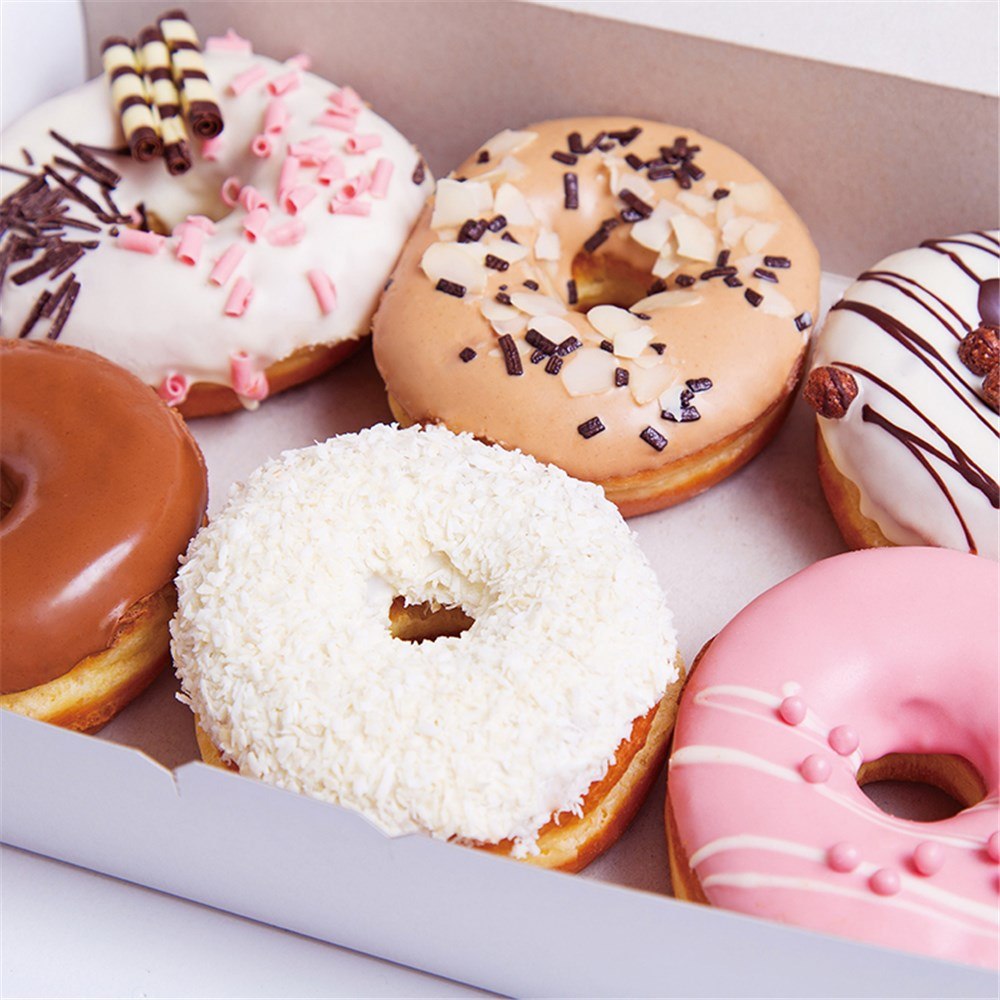 *2PK WHITE 6 DONUT BOX-30X20X6.25CM - Discount Party World