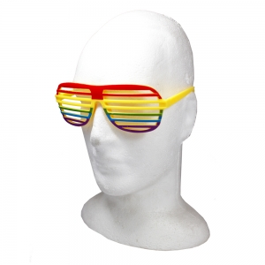 RAINBOW SLATTED GLASSES - Discount Party World